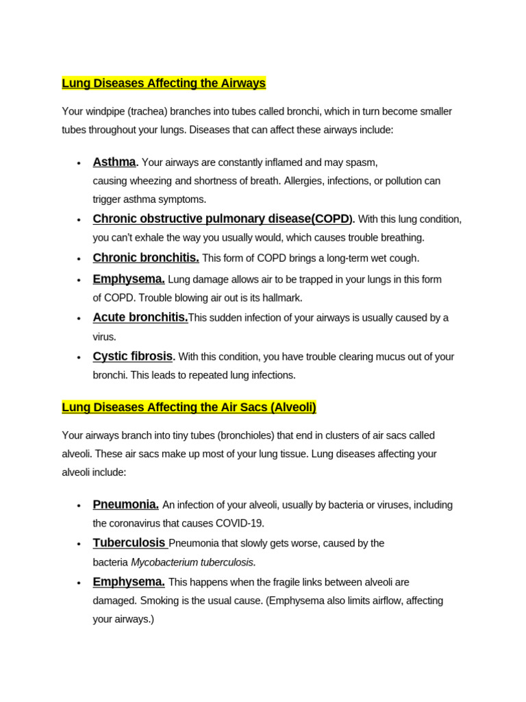 respiratory disorder | PDF | Respiratory Diseases | Respiratory Tract