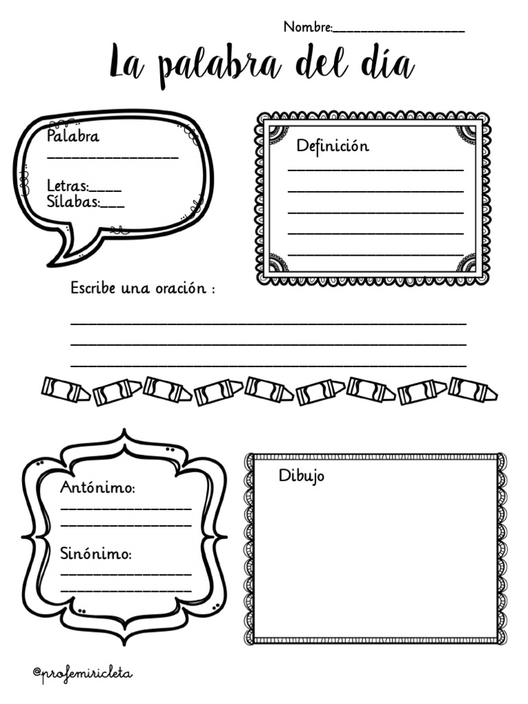 Ficha Palabra Del Día | PDF