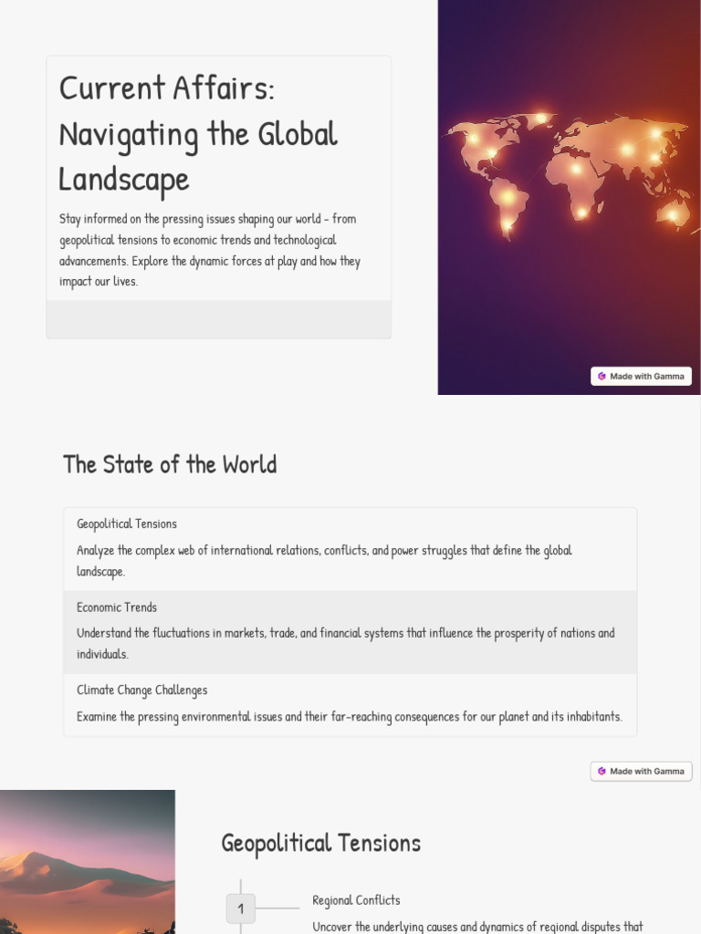 Current Affairs Navigating The Global Landscape | PDF | Cost Of Living ...