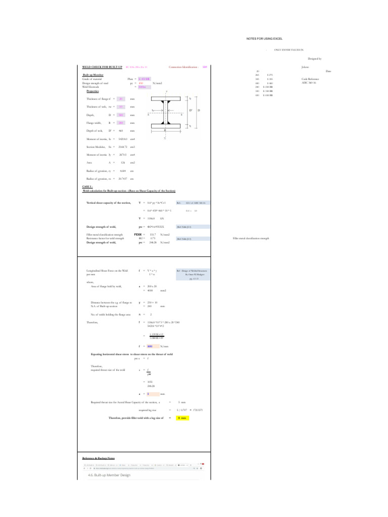 (Built-Up Weld Check) - BEAM | PDF | Welding | Construction