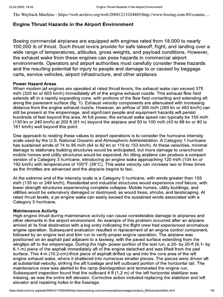 Engine Thrust Hazards | PDF