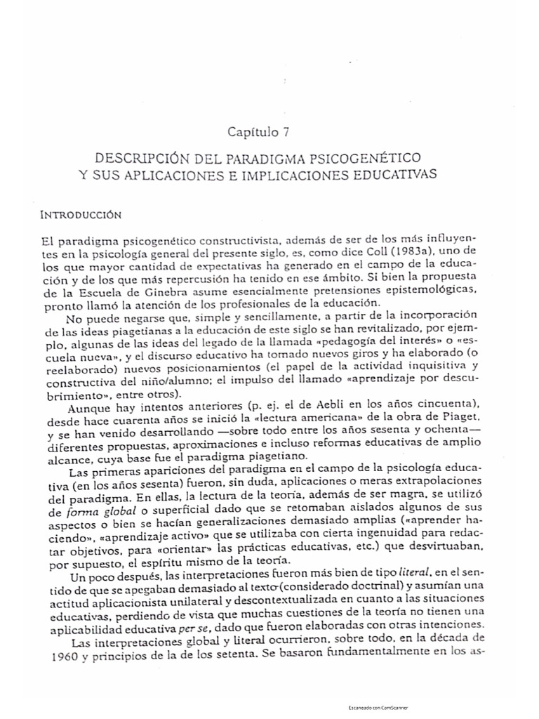 Paradigma Psicogenético | PDF