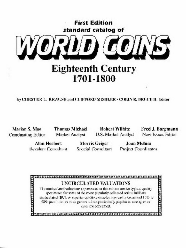 World Coins Catalog 1701-1800 | PDF