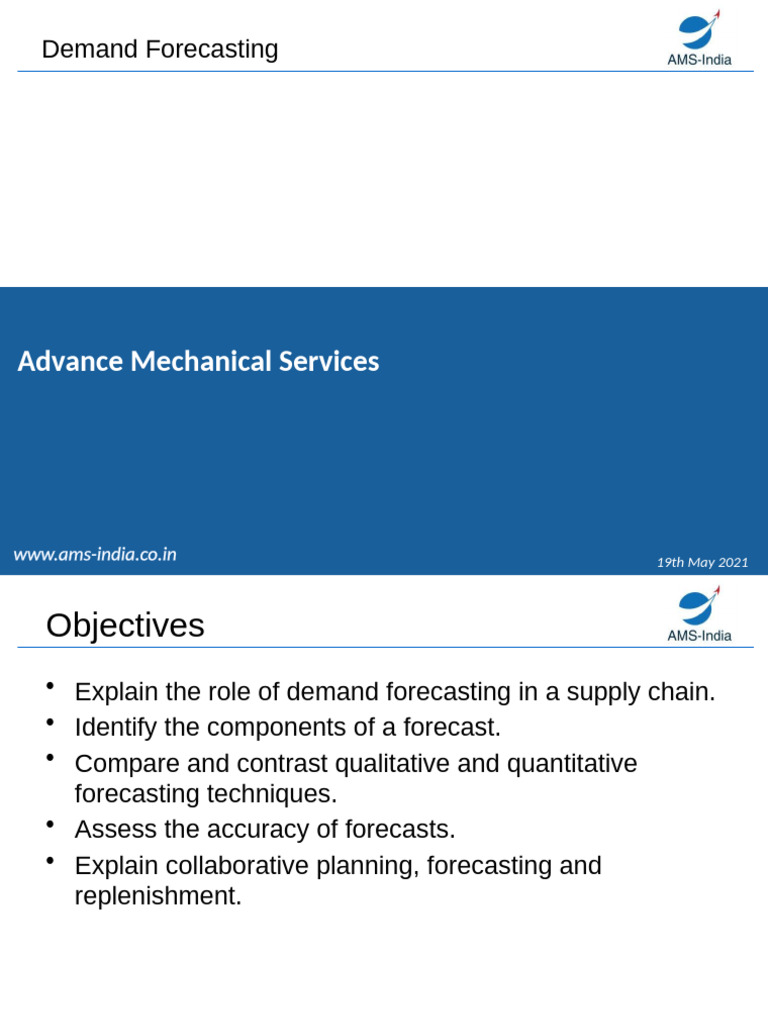 3AMS SCM-Demand Forecasting | PDF | Forecasting | Quantitative Research
