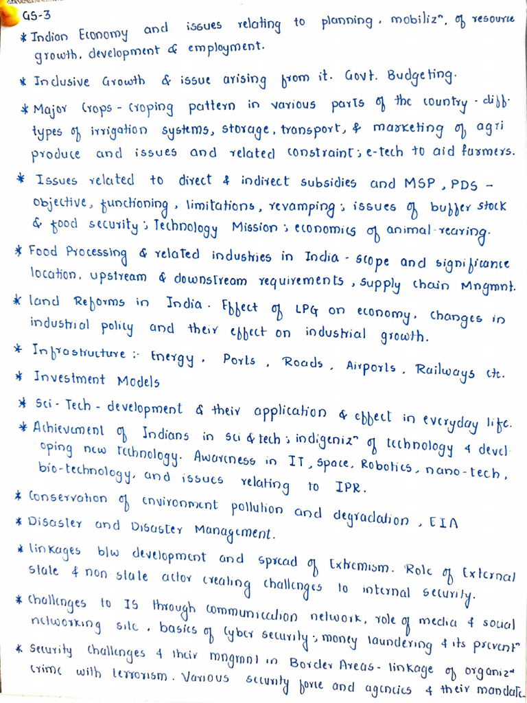 GS3 syllabus (1) | PDF