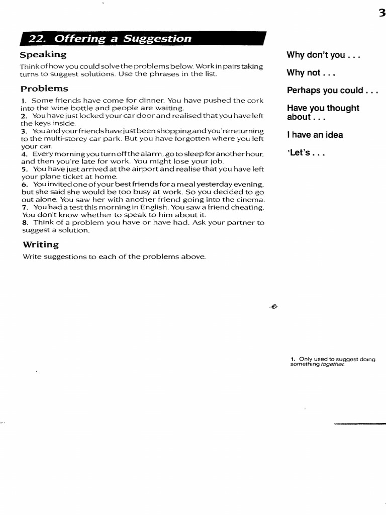 Conversation Gambits - Offering A Suggestion | PDF