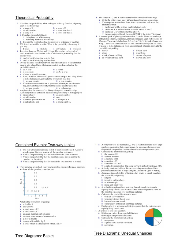 IGCSE Hodder Probability Qs | PDF