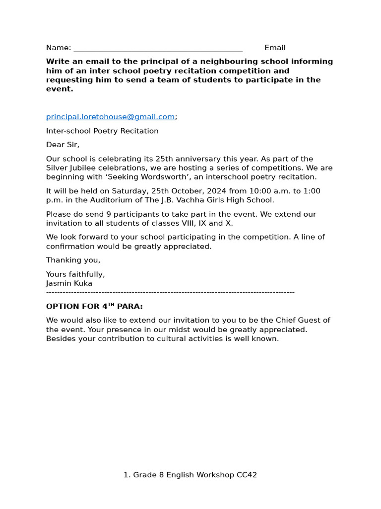 CC42 Email Poetry Recitation | PDF