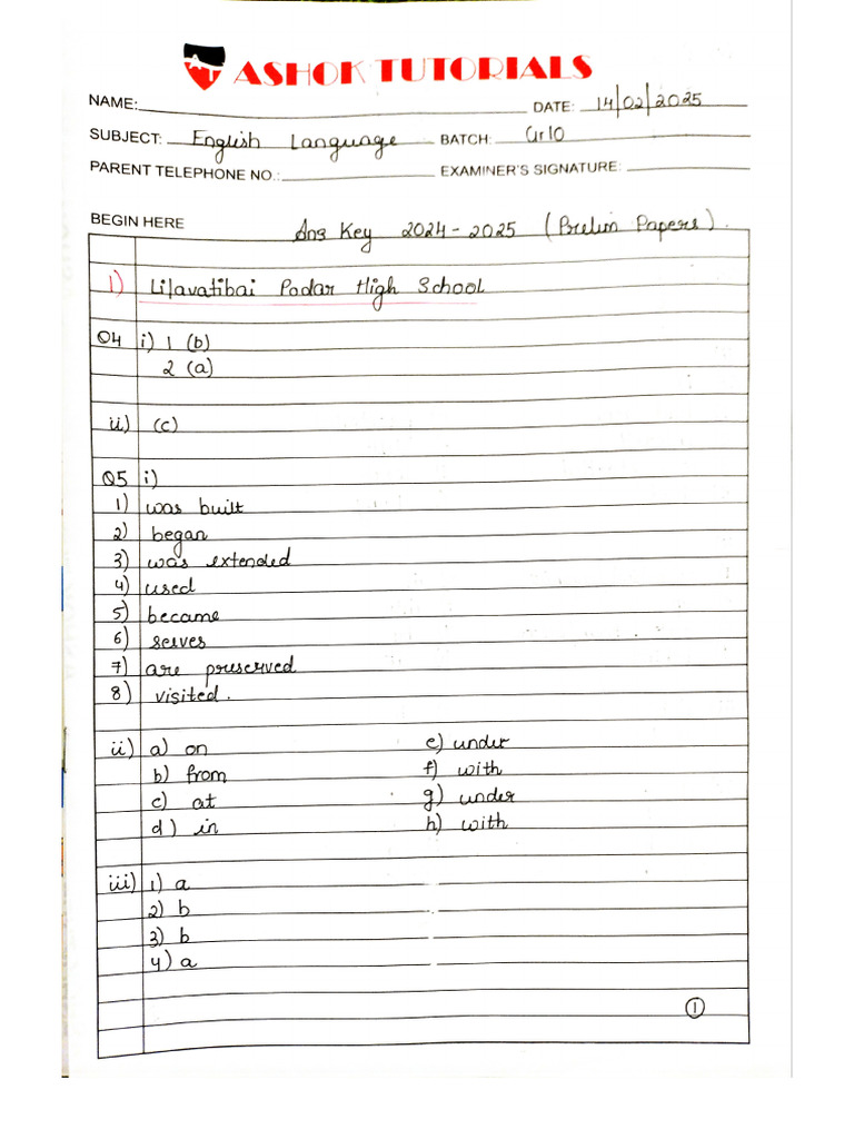 Q5. Solution - New Language Prelim Papers (2024-25) | PDF