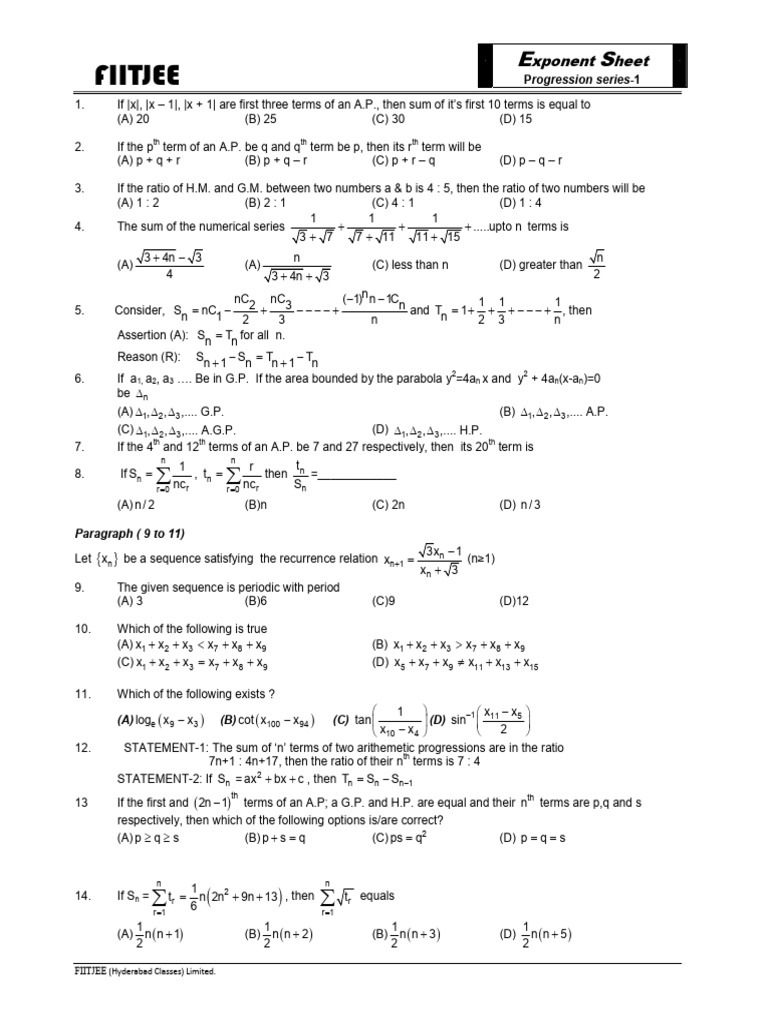 progression series -1 | PDF | Mathematics | Numbers