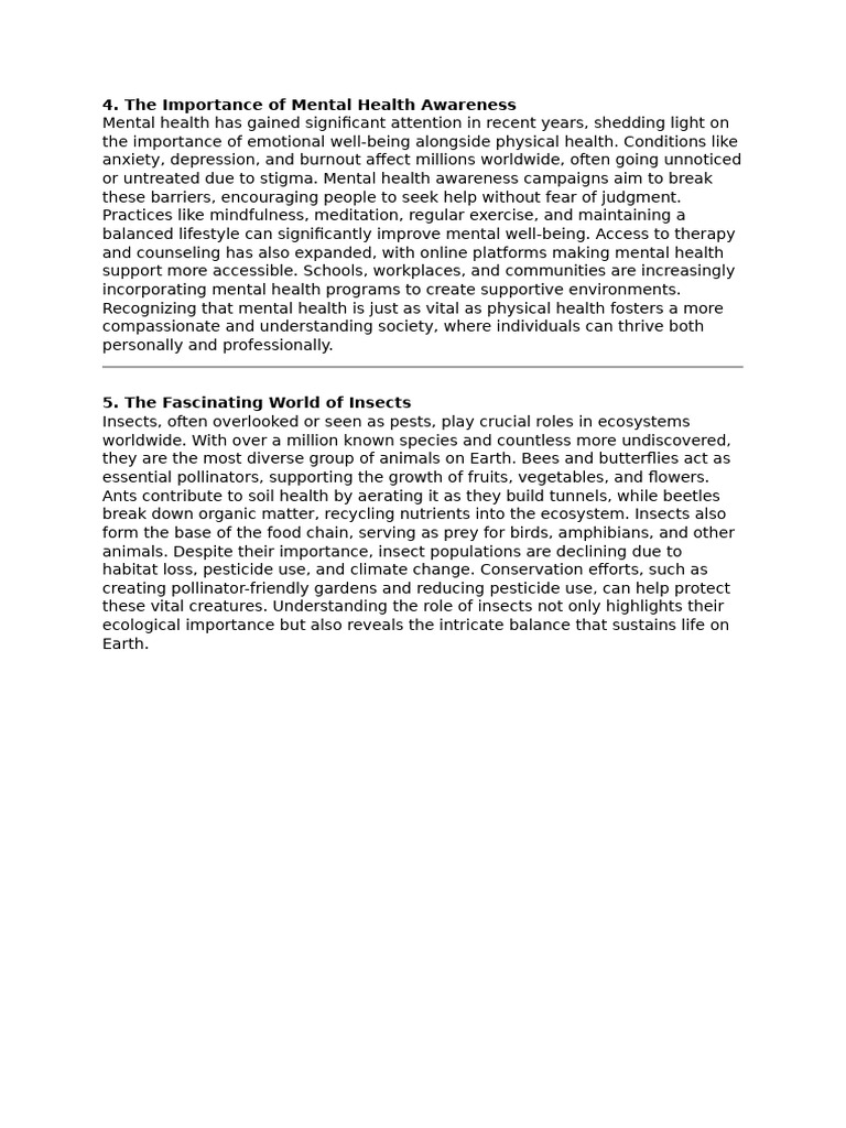 The Importance of Mental Health Awareness | PDF