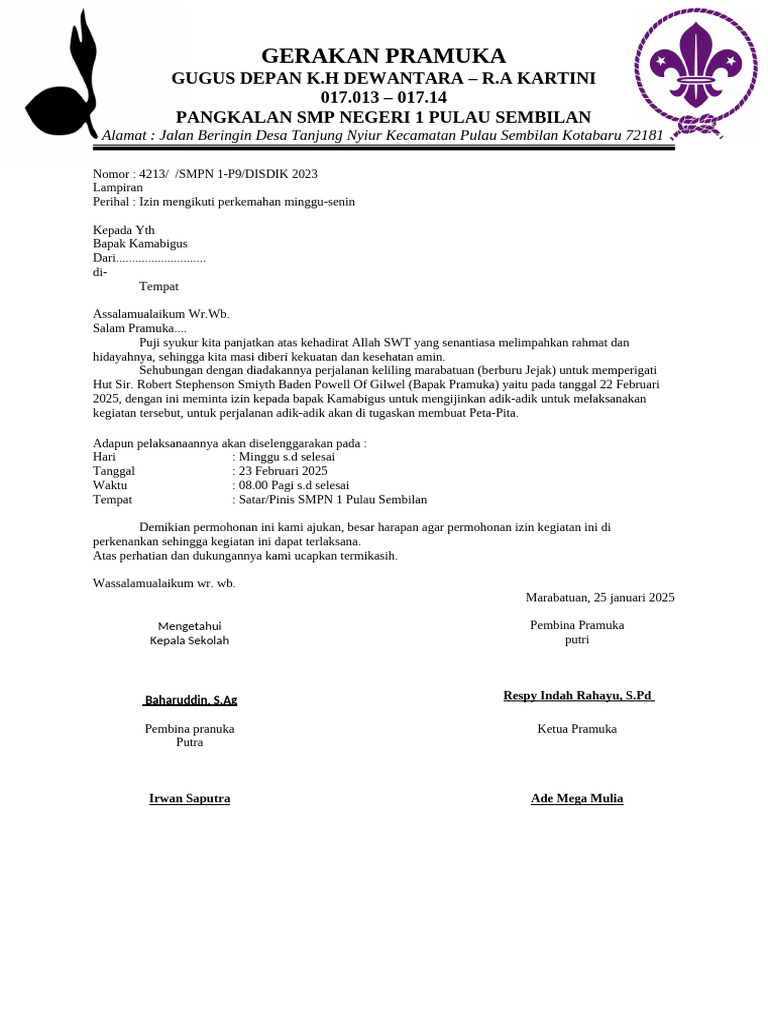 Surat Izin Kegiatan | PDF