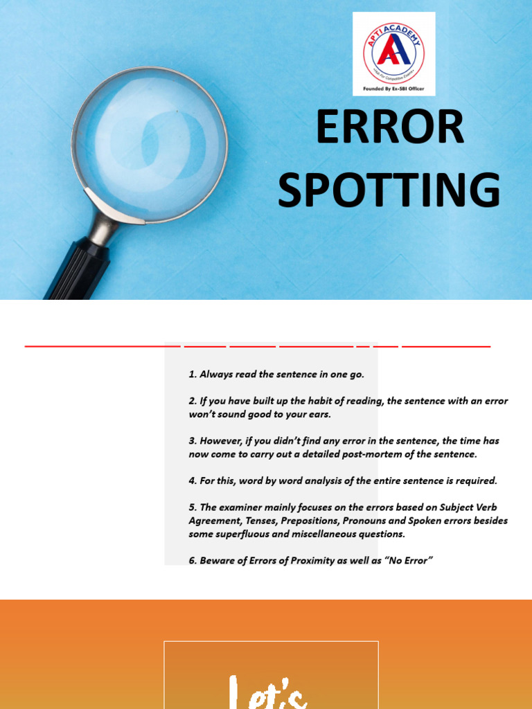 Error Spotting Qs | PDF