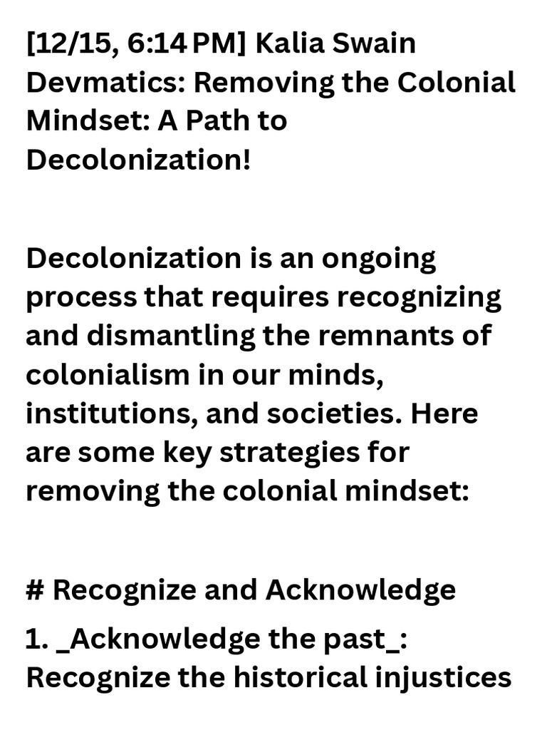 (1215, 614 PM) Kalia Swain Devmatics Removing The Colonial Mindset A ...