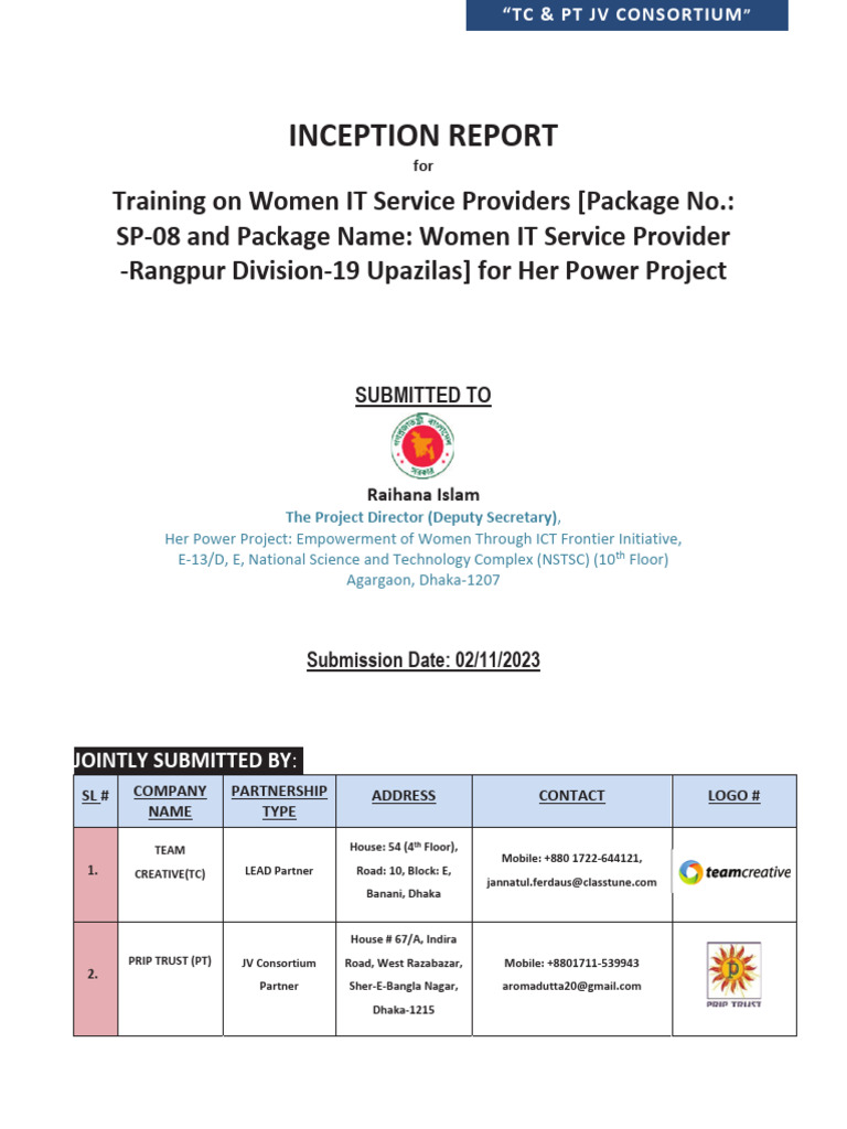 Project Inception Report (04.11.2023) - Organized | PDF ...