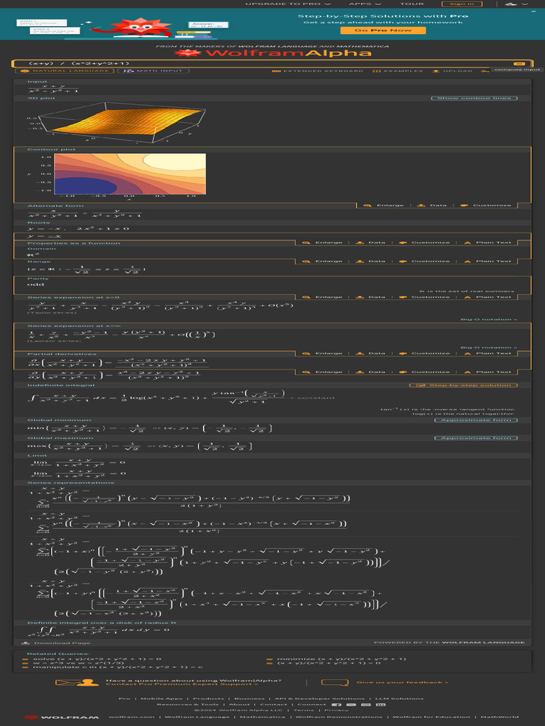 （x+y）（x^2+y^2+1） - WolframAlpha | PDF | Computing | Calculus