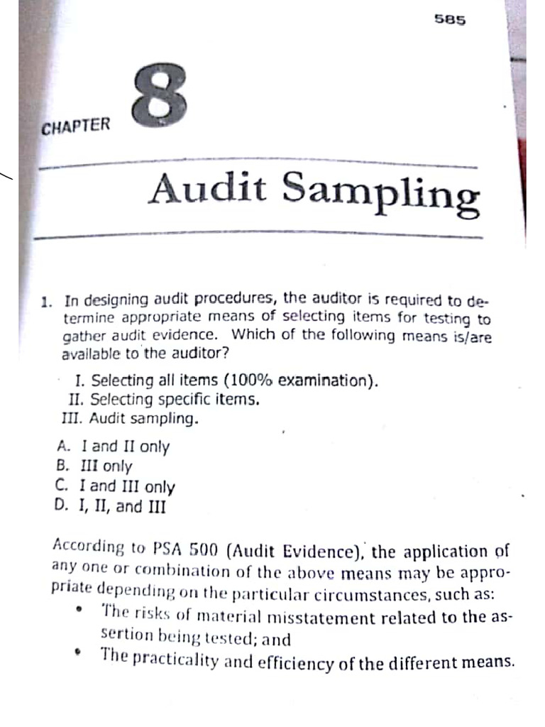 Chapter 08 Audit Sampling | PDF