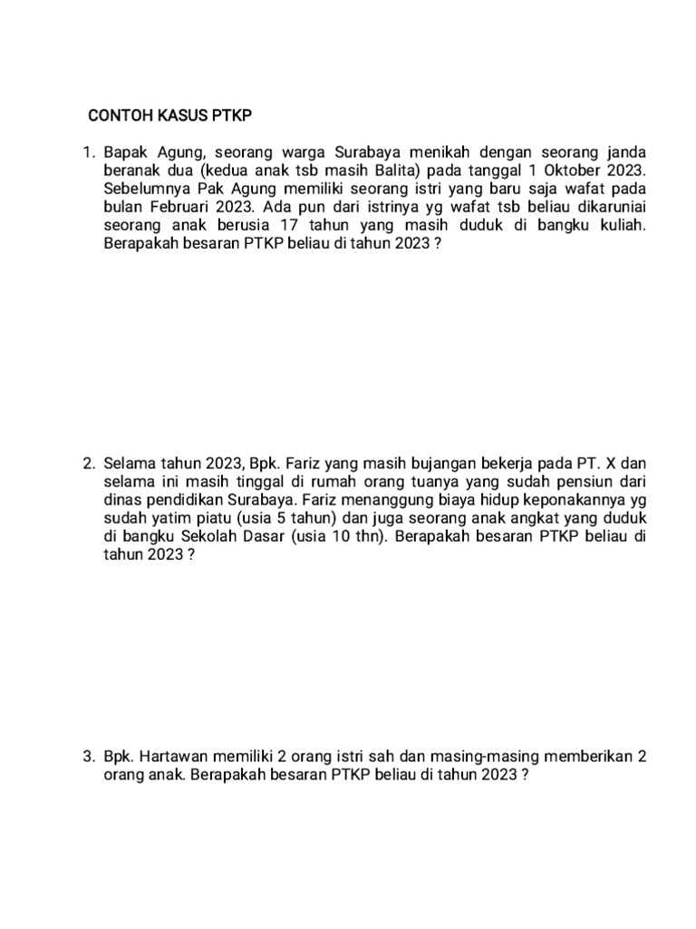Contoh Kasus PTKP | PDF