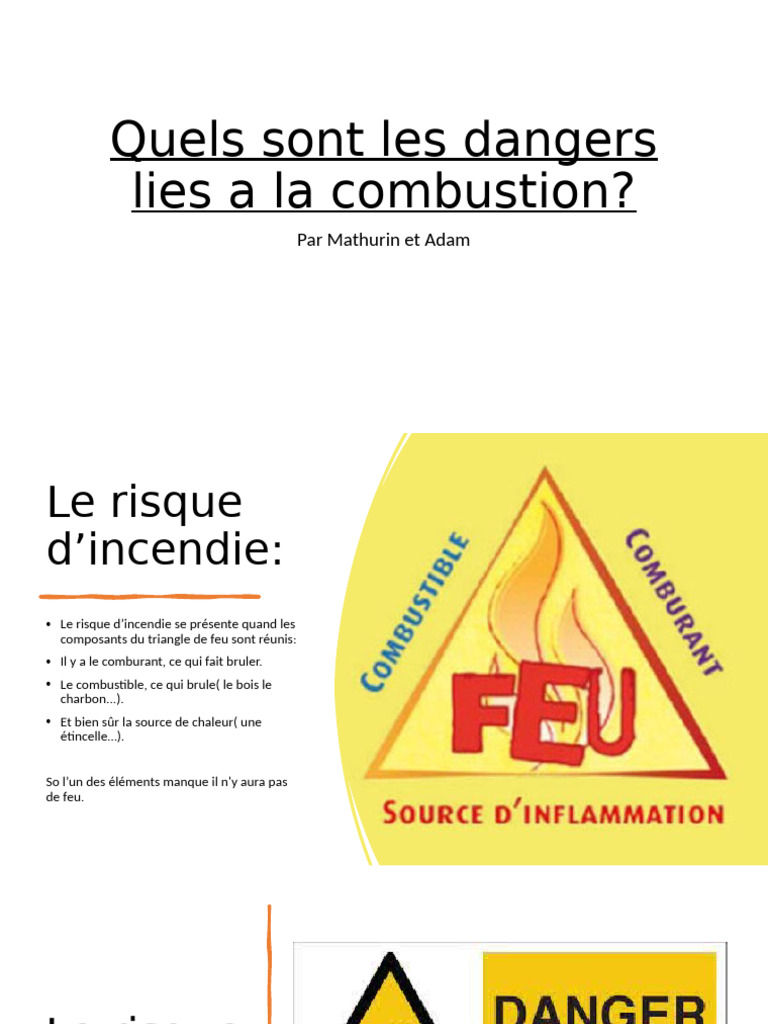 Exposé Physique Les Dangers Liés À La Combustion | PDF