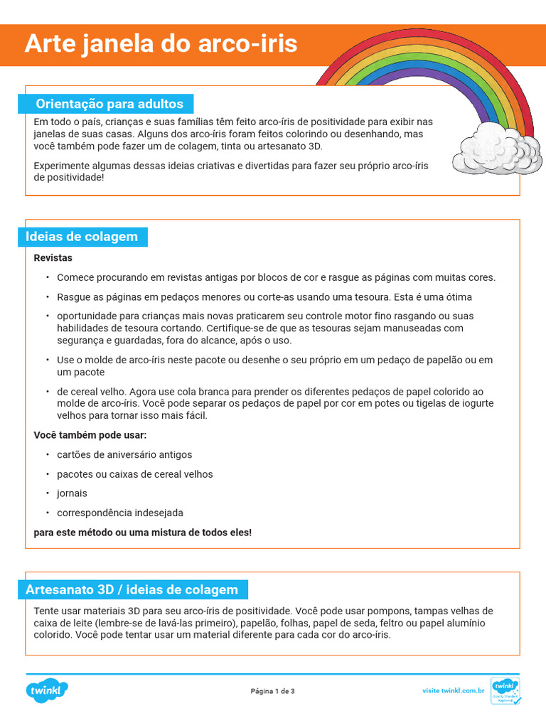 Arte janela do arco-iris | PDF | Tinta | Papel