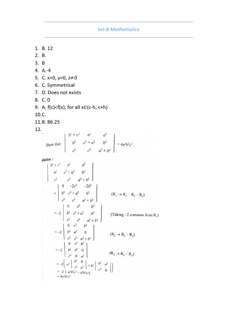 Math Set B | PDF