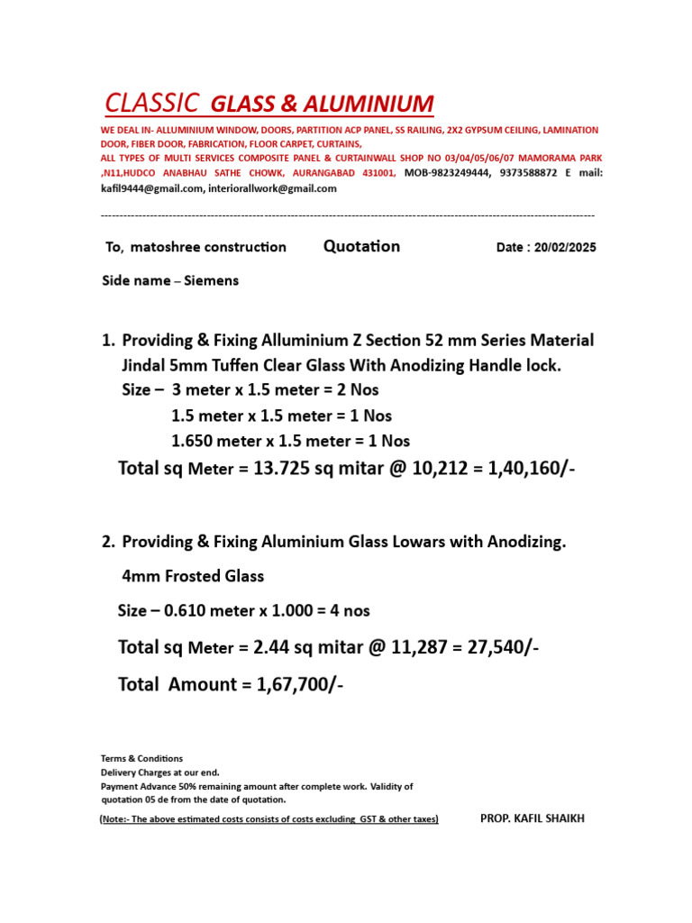 Matoshree Construction | PDF