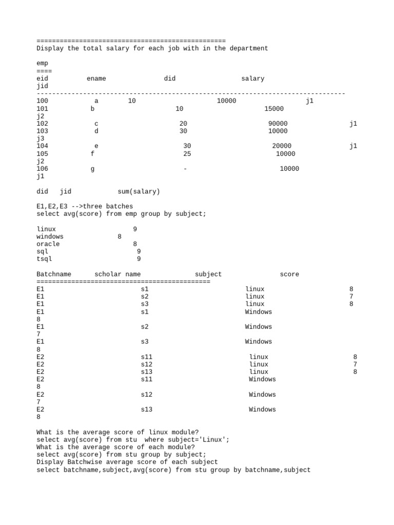 SQL_PRACTISE | PDF | Data | Sql SQL_PRACTISE | PDF | Data | Sql