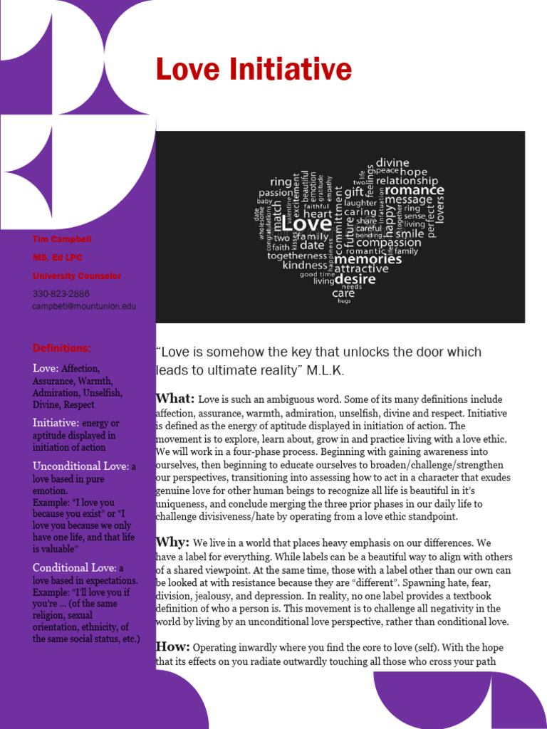 Love Initiative Flyer | PDF | Love | Emotions