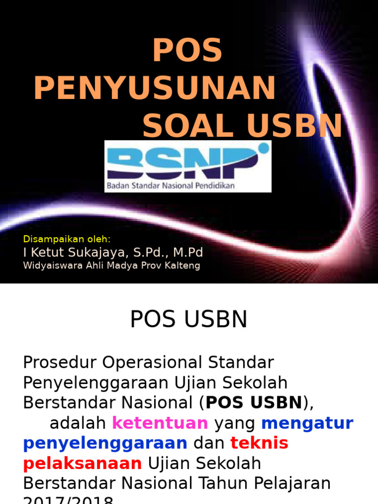Penyusunan Soal Usbn (Sop) | PDF