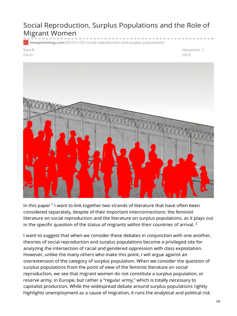 Migrant Women and Social Reproduction | PDF | Marxism | Capitalism