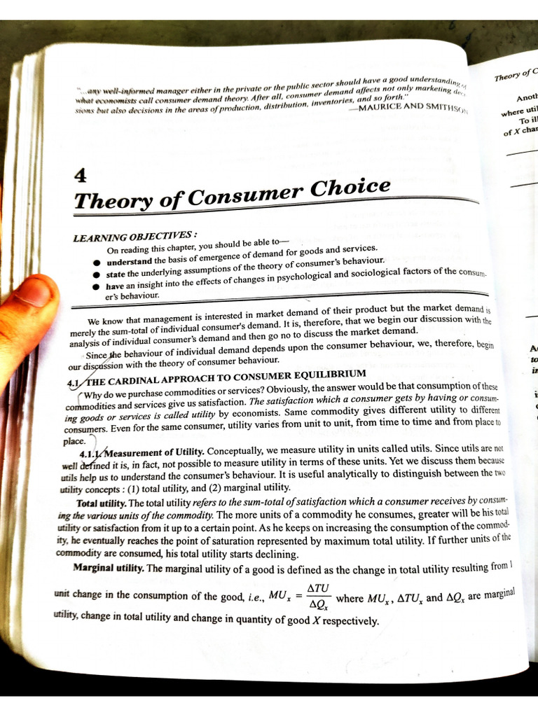 Theory of Consumer Choice Eco 4 | PDF