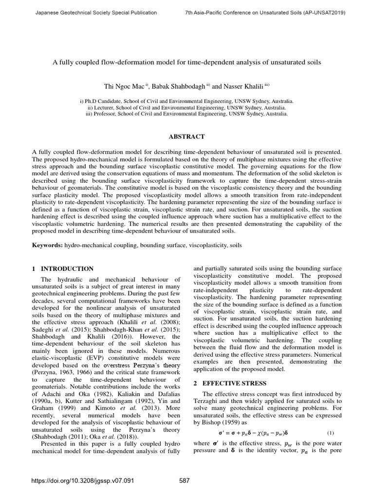 A Fully Coupled Flow Deformation Model For Time Dependent 3wxxsbparx ...