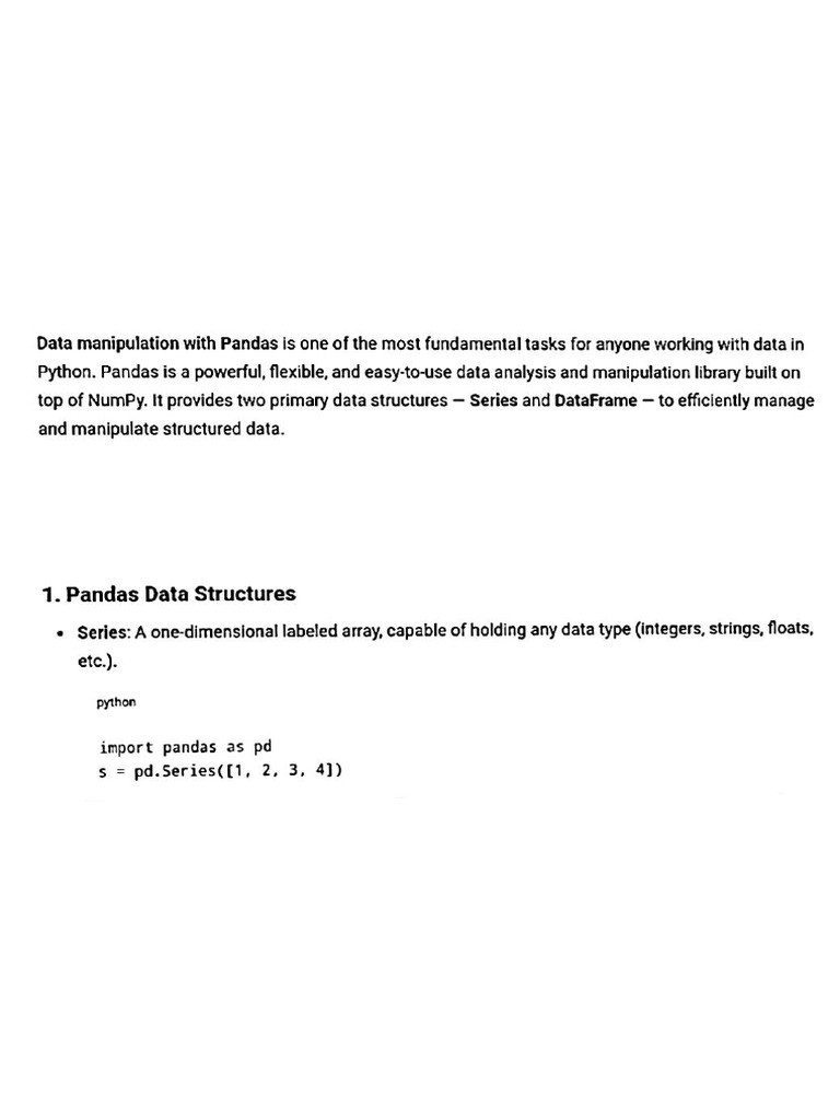 Data Manipulation With Pandas | PDF
