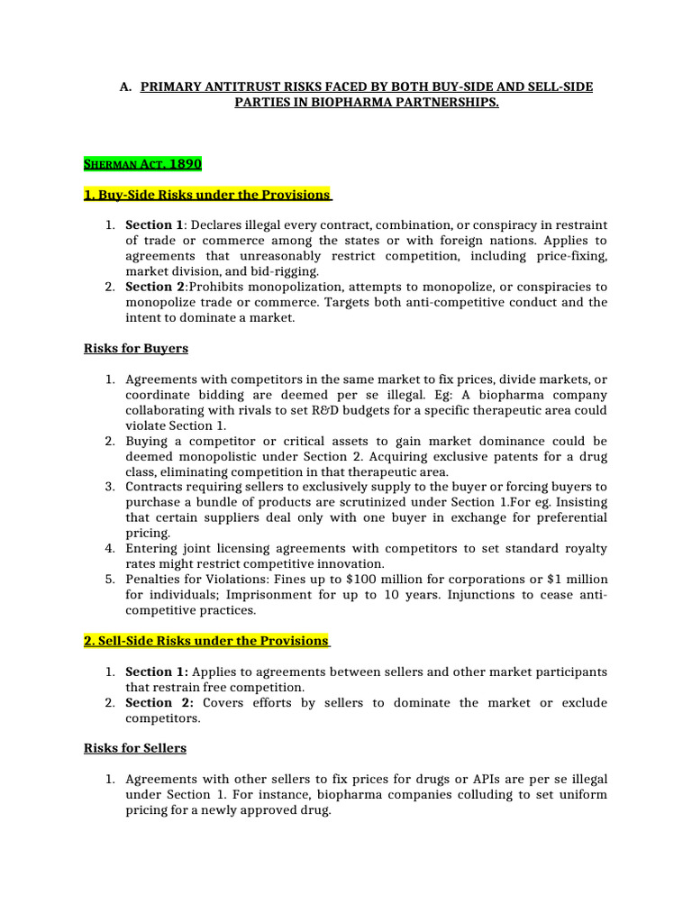 Sherman Act | PDF | Federal Trade Commission | American Government