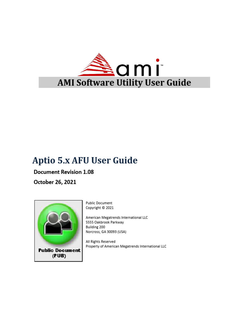 AMI Aptio 5.x AFU User Guide PUB | PDF | Bios | Booting