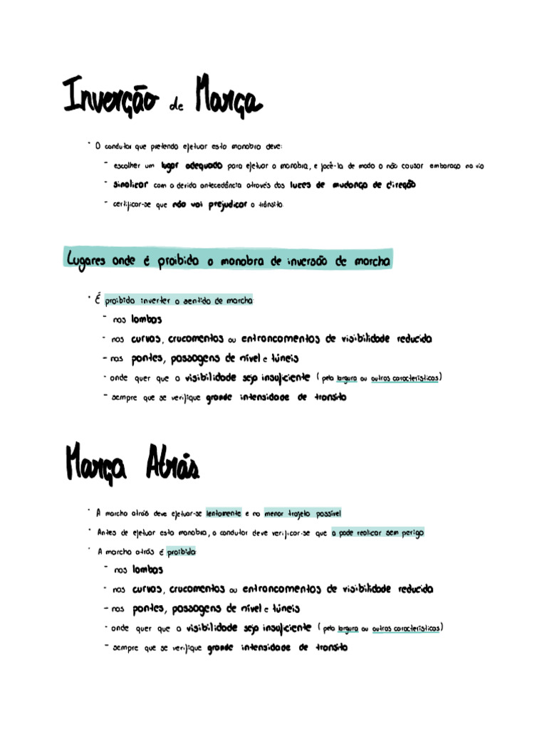 Inversão de Marcha e Marcha Atrás | PDF