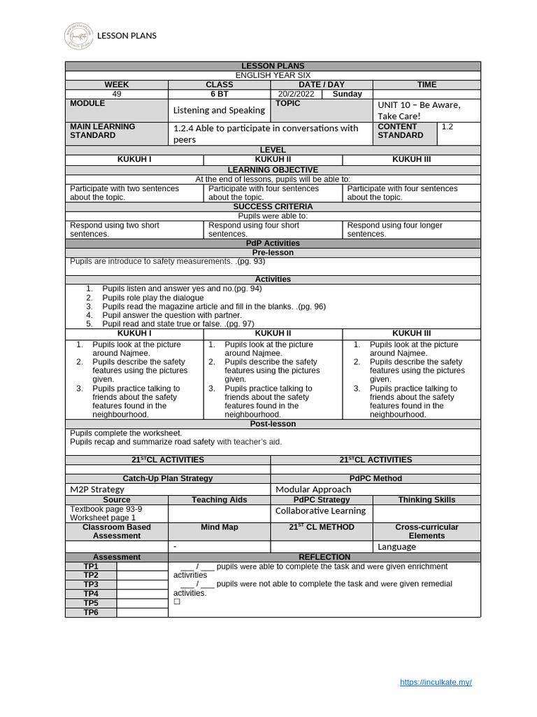 English Y6 M48 | PDF | Lesson Plan | Education Theory