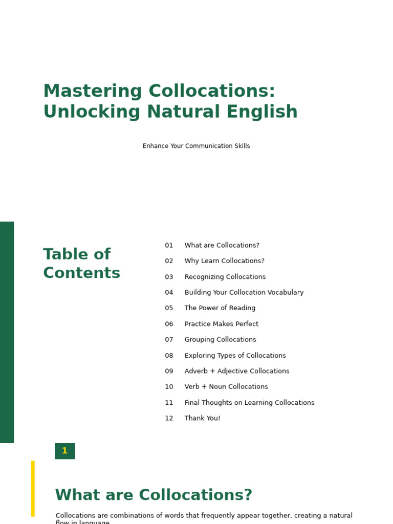 Collocations UNIT 1 (LC 4) | PDF | English Language | Vocabulary