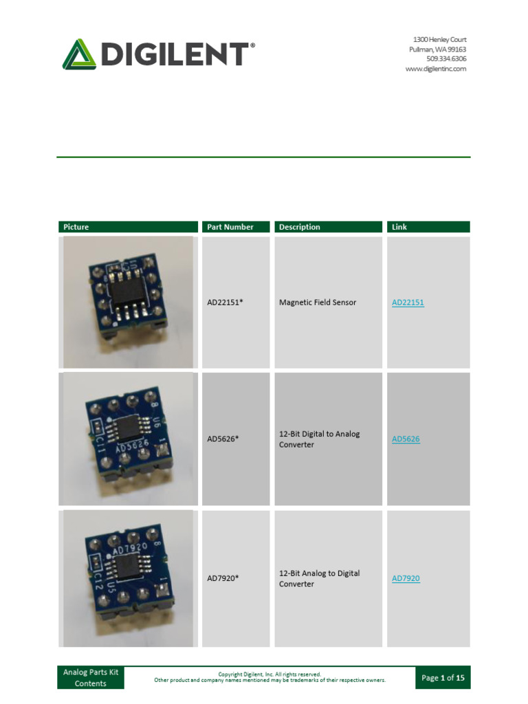 Analog Parts Kit Contents | PDF | Field Effect Transistor | Capacitor