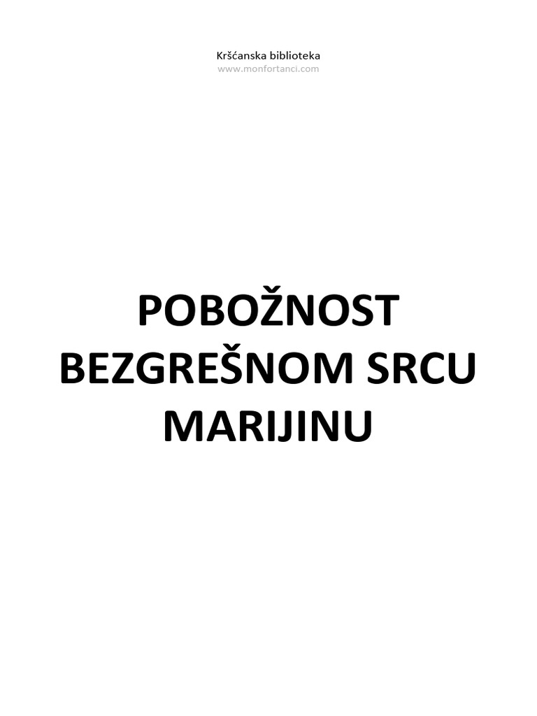 Poboznost Bezgresnom Srcu Marijinu | PDF