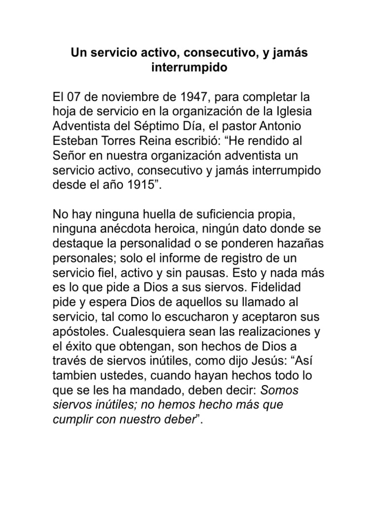 Legado de Servicio del Pastor Torres Reina | PDF | México