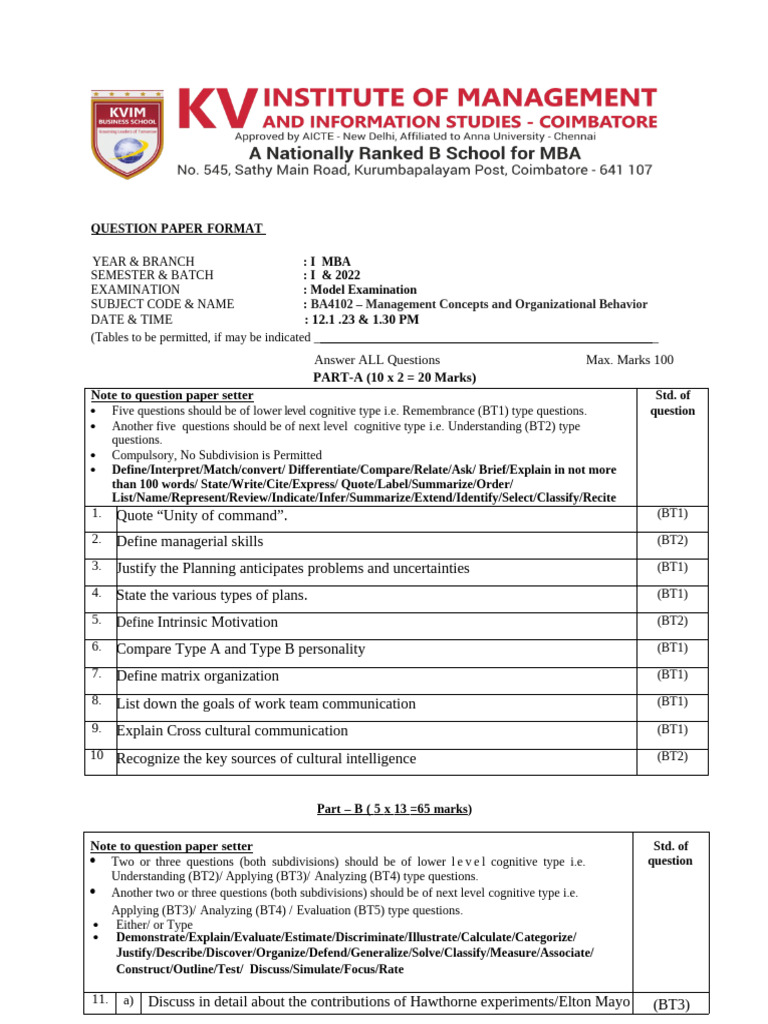 MCOB-BT Level Set 1 - Model | PDF | Behavior | Thought