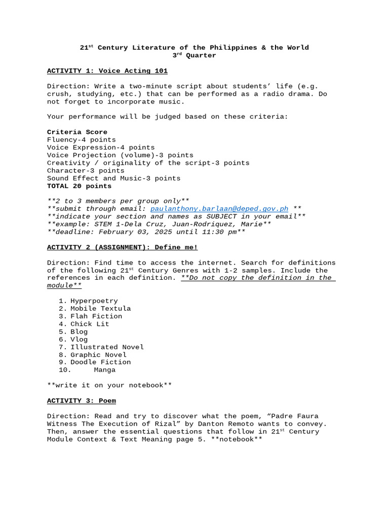 Module 2 & 3 Activities | PDF Module 2 & 3 Activities | PDF