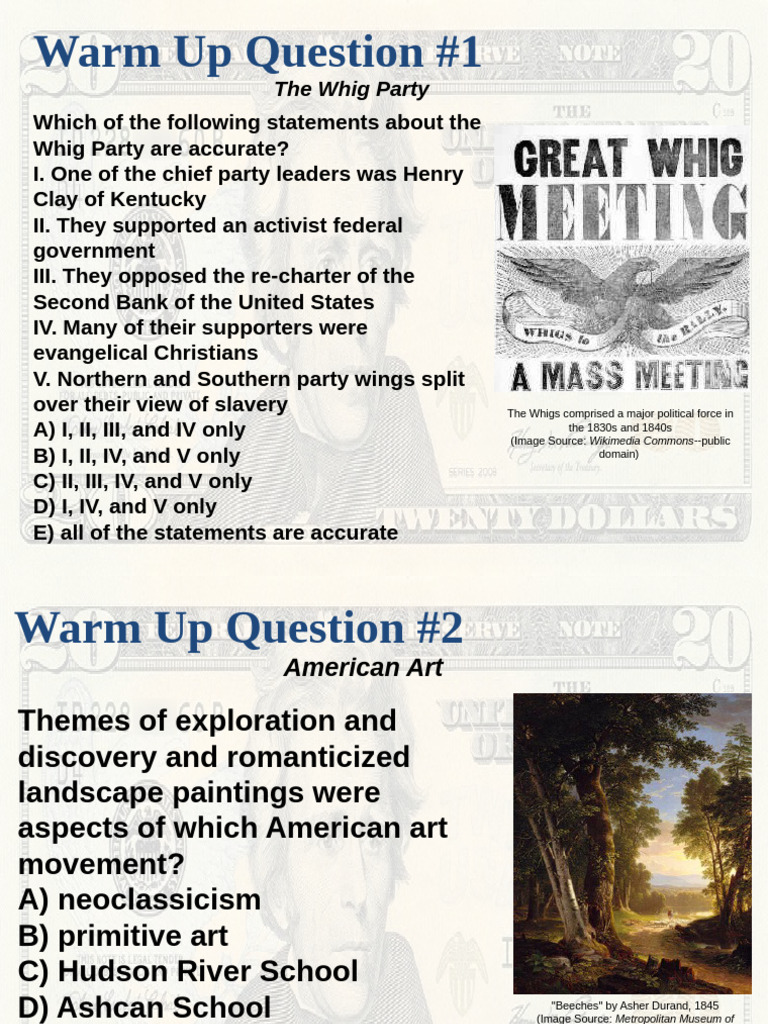 Ch 13 Van Buren, Harrison, & Rise of the Whigs (1) | PDF | Whig Party ...