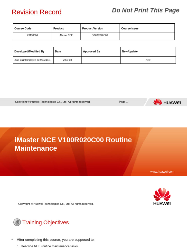IMaster NCE V100R020C00 Routine Maintenance 01 | PDF | Databases | Backup