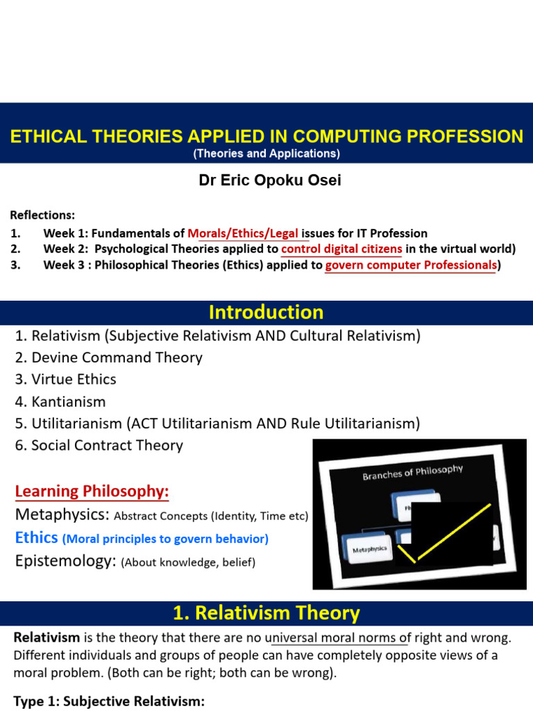 Week3 - Philosophical Theories and Applications | PDF | Utilitarianism ...