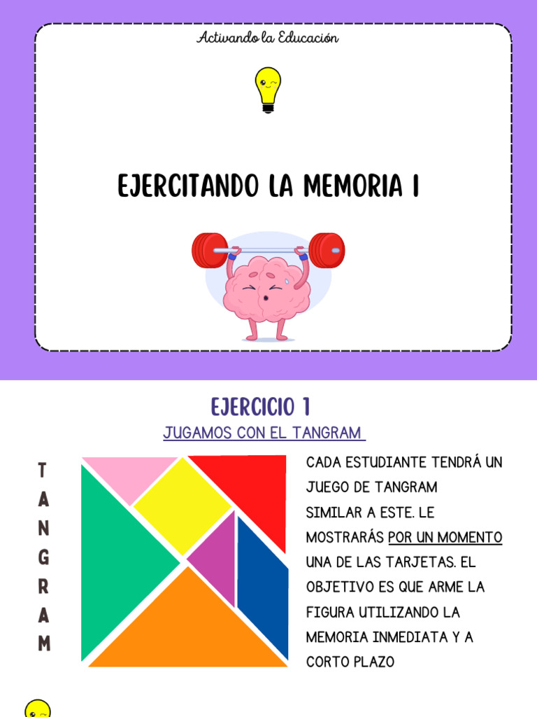 JUEGO - Ejercitando La Memoria | PDF