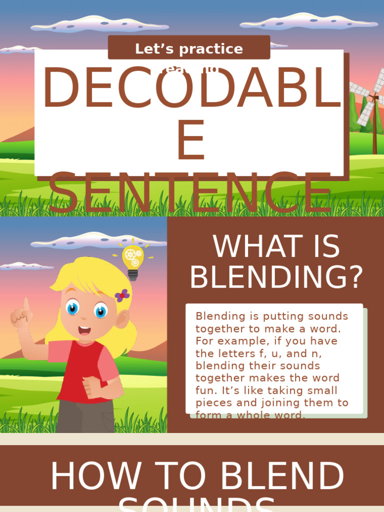 Phonics Decodable Sentences Presentation in Colorful Illustrative Style ...