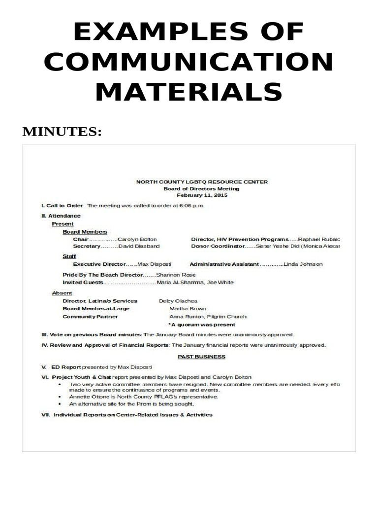 Examples of Communication Materials | PDF