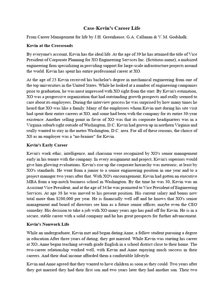 Case-Keven's Career History | PDF